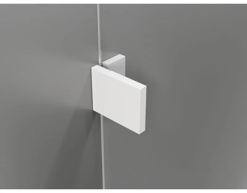 Mexen Lunar-B, výklopný sprchový kout levý 100 x 70 cm, 8mm čiré sklo, bílý profil, 832-100-070-20-00-L