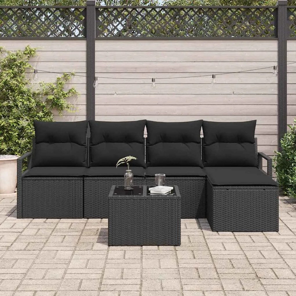 Set pohovek 6 ks Černá polyratan 3346353