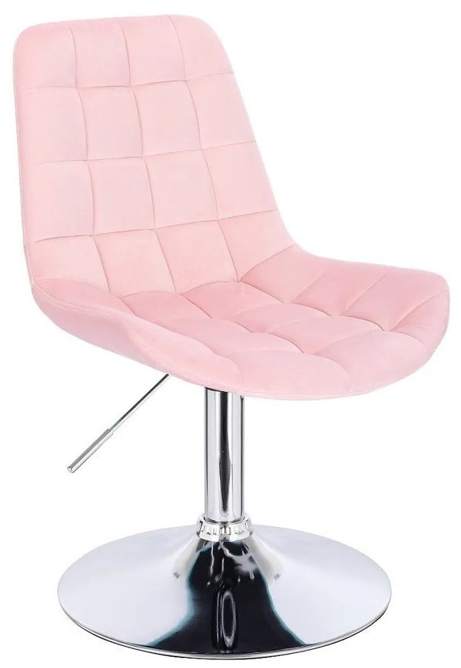 LuxuryForm Židle PARIS VELUR na stříbrném talíři - světle růžová