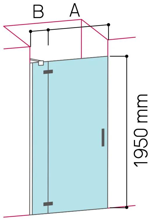 Glass 1989 Soho - Sprchový kout otevíravé dveře, velikost vaničky 90 cm, provedení pravé, profily chromové, čiré sklo, GQN0006T50R