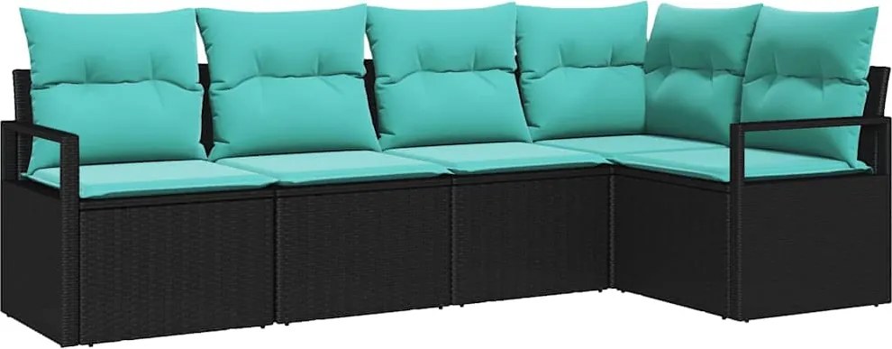 Set pohovek 5 ks Černá polyratan 3346386