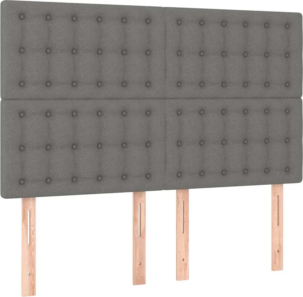 Box spring postel s matrací a LED tmavě šedá 140x200 cm textil 3135758
