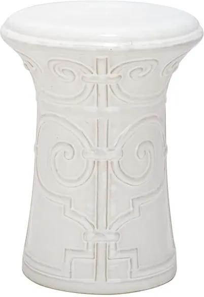Bílý keramický stolek vhodný do exteriéru Safavieh Imperial, ø 30 cm