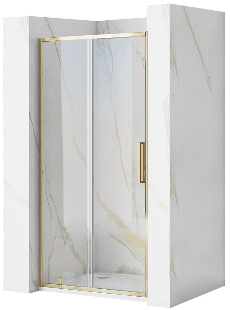 Rea Rapid Slide, posuvné sprchové dveře 1100 x 1950 mm, 6mm čiré sklo, zlatý profil, REA-K5613