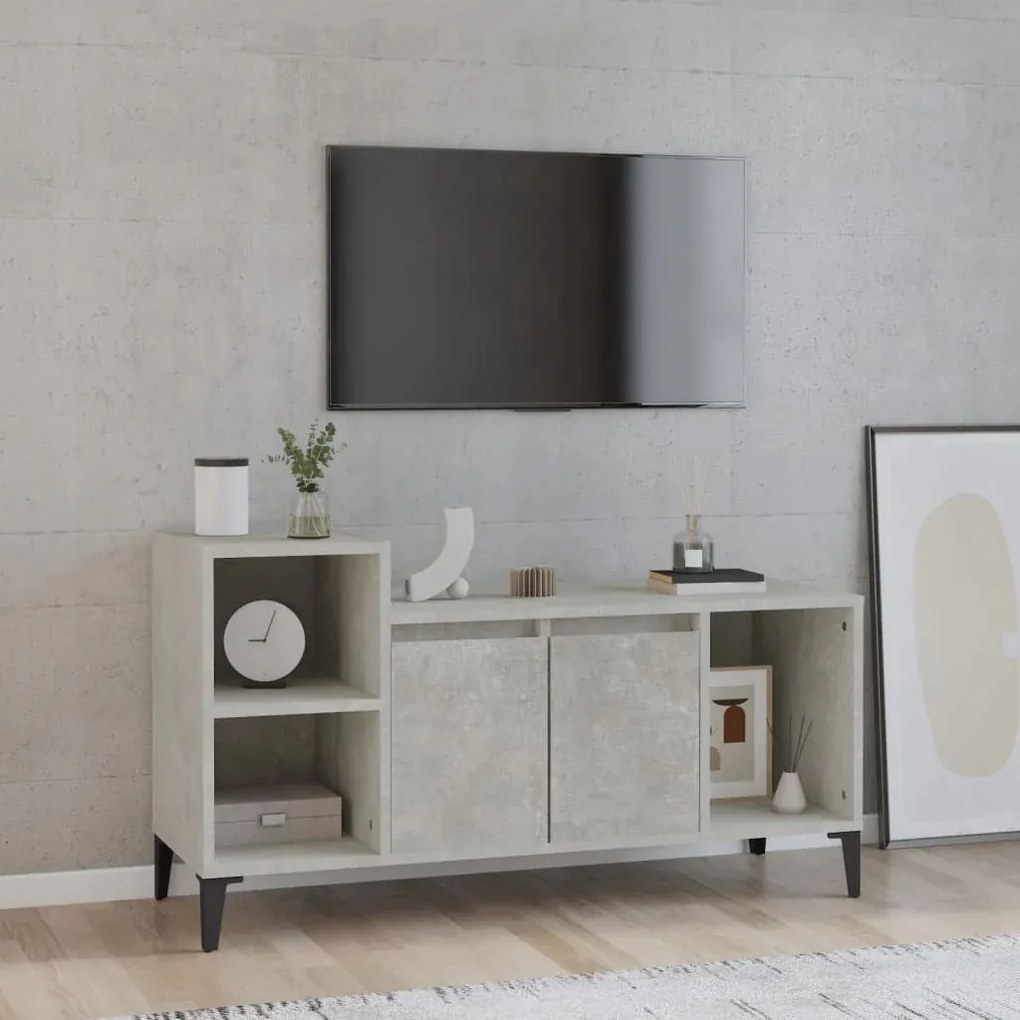 Tv Skříňka 100X35X55 Cm Kompozitní Dřevo Betonová šedá