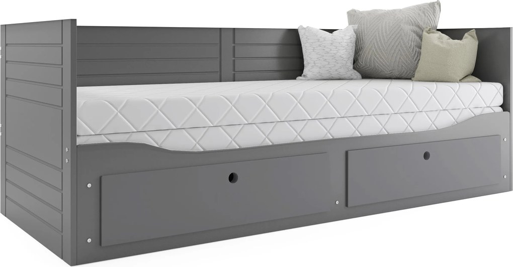 SMB Rozkládací postel s matrací HERME, 80-160x200 cm Dekor: Bílá