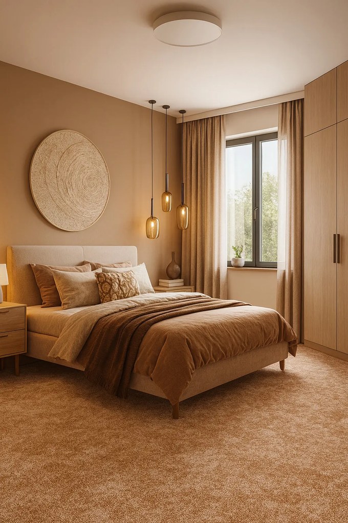 Condor Carpets, Metrážový koberec Serena 6632, na míru, šíře 5m, oranžová, filc, ložnice