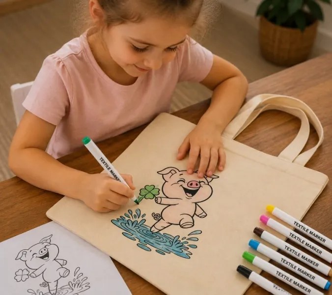 Bellatex Taška bavlněná 6L PRASÁTKO 22x26 cm Prasátko Béžová