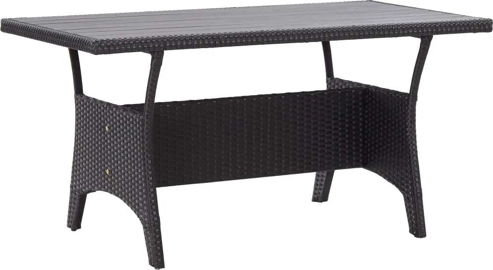 vidaXL Zahradní stůl 120 x 70 x 66 cm polyratan [316584] Barva: Černá