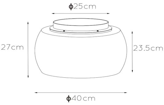 Lucide 45101/40/65 - Stropní svítidlo OLIVIA 3xE27/40W/230V pr. 40 cm černá