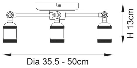 Endon 97243 - Bodové svítidlo HAL 3xE27/10W/230V mosaz