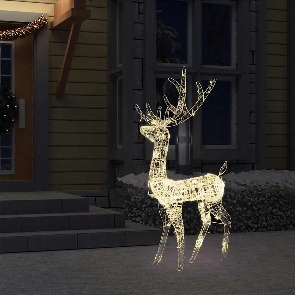 Vánoční dekorace akrylový sob 140 LED 128 cm teplé bílé světlo 329781