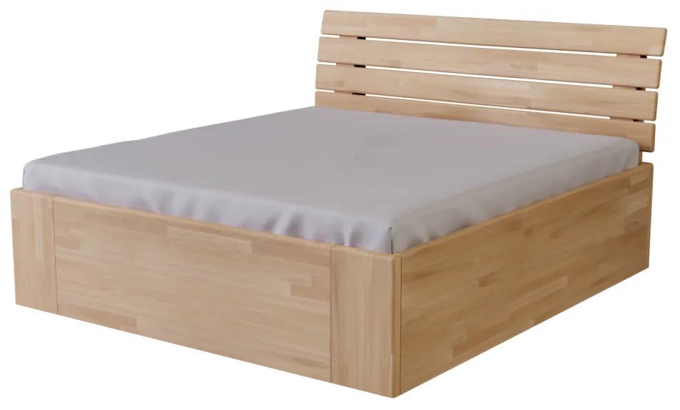 Masivní postel MADRID - BOX Dřevo a odstín oleje: BUK Cink - Olejování přírodní, Rozměr spací plochy: 220x200