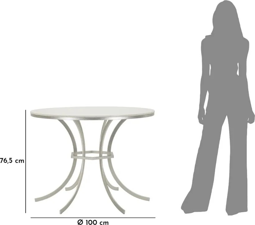 Designový jídelní stůl Nagendra 100 cm stříbrný