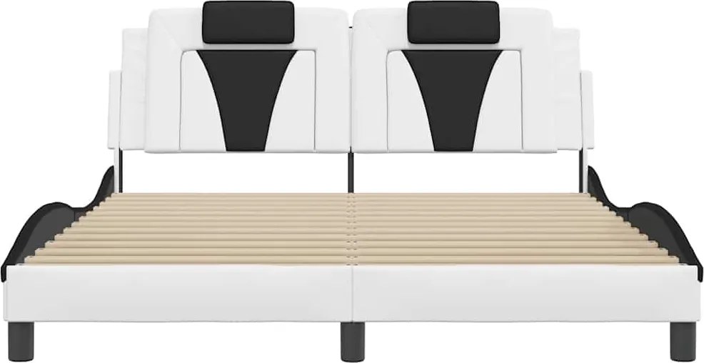 Rám postele Viana bez matrace bílý a černý 160 x 200 cm umělá kůže 3208109