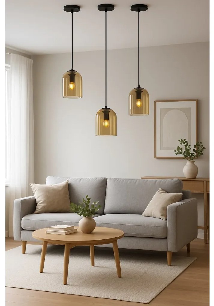 Toolight Závěsné skleněné LED osvětlení D12 APP1704-1PC jantarová