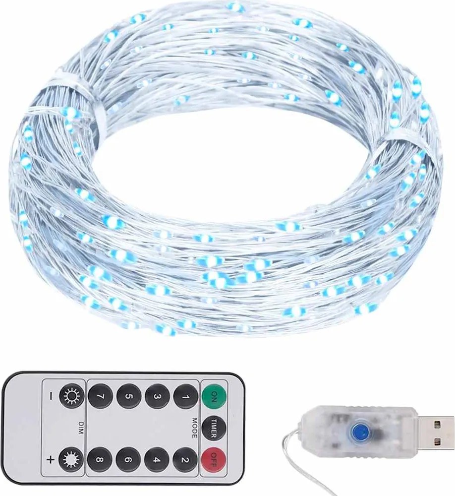 Světelný LED řetěz se 150 LED diodami studený bílý 15 m 330050