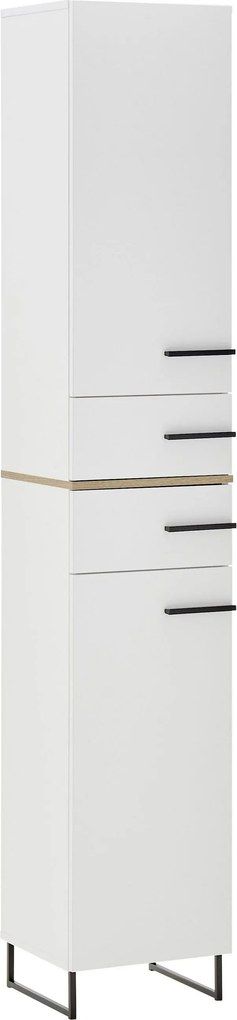 XXXLutz VYSOKÁ SKŘÍŇ, bílá, bílá, barvy dubu, 35/194/33 cm home24 - Online Only koupelnové skříňky - 001279034007