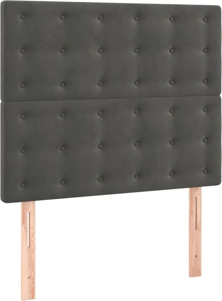 Box spring postel s matrací tmavě šedá 120 x 200 cm samet 3138074