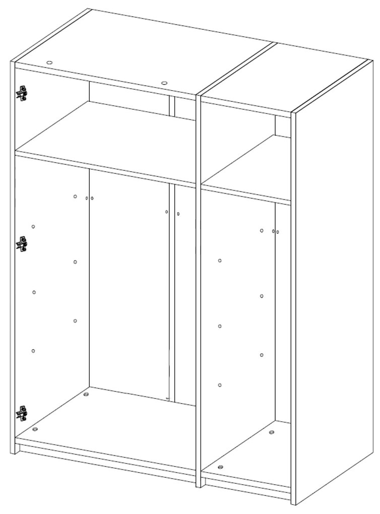 Sconto Šatní skříň MERANO 19 bílá/dekor dub wotan