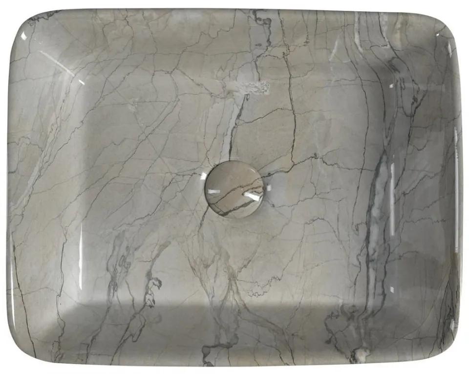 Sapho DALMA keramické umyvadlo na desku, 48x38 cm, grigio MM513