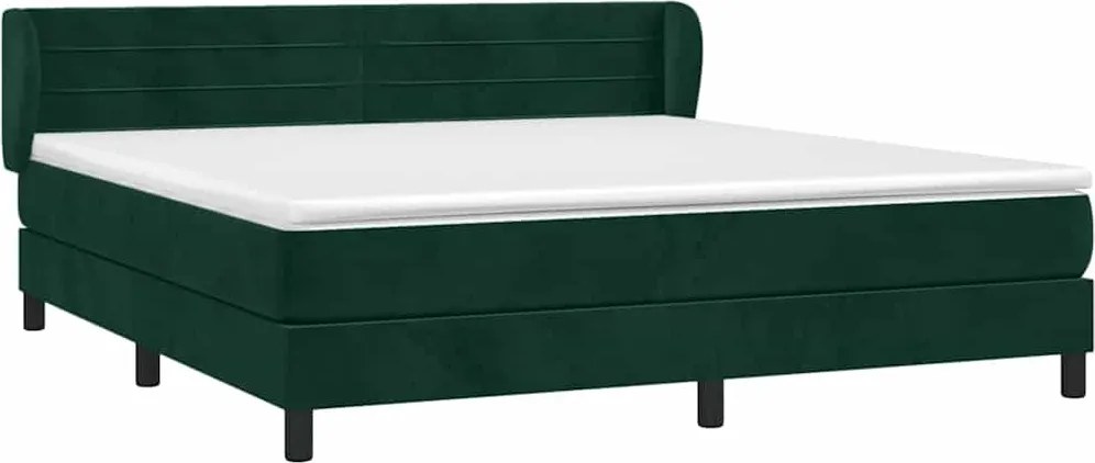 Box spring postel s matrací tmavě zelená 180x200 cm samet 3127568