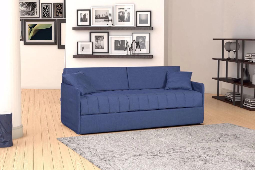 KANAPE Kvalitní rozkládací postel Lisabon Provedení: 2 místná maxi rozkládací, Vzorník látek: tekno fibra 18 avio blue
