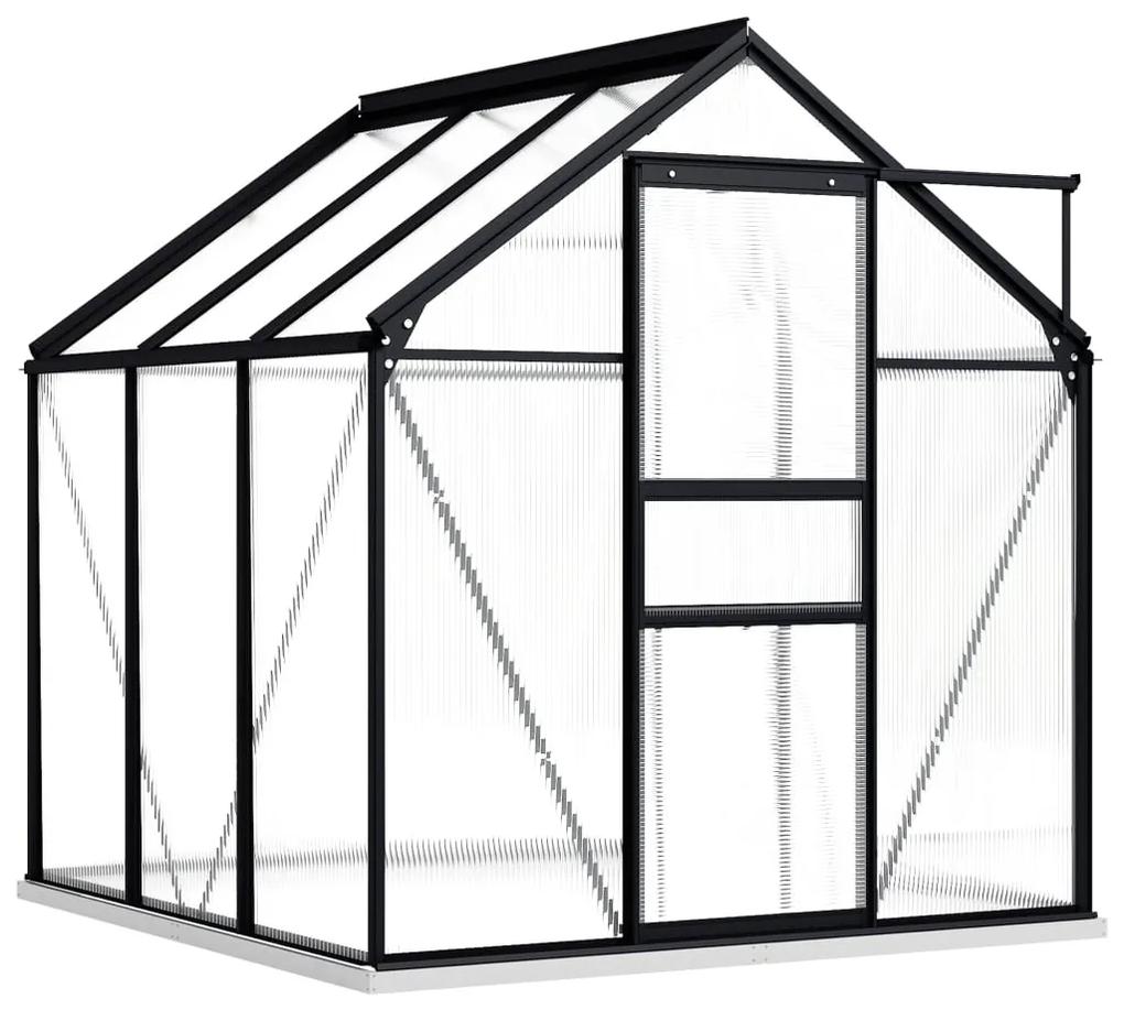 Skleník s podkladovým rámem antracitový hliník 3,61 m²