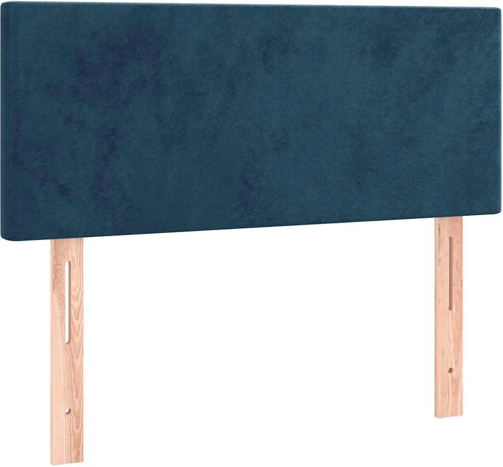 Box spring postel s matrací a LED tmavě modrá 100x200 cm samet 3134271