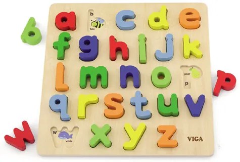 Dřevěná vkládačka Viga 50125 Abeceda