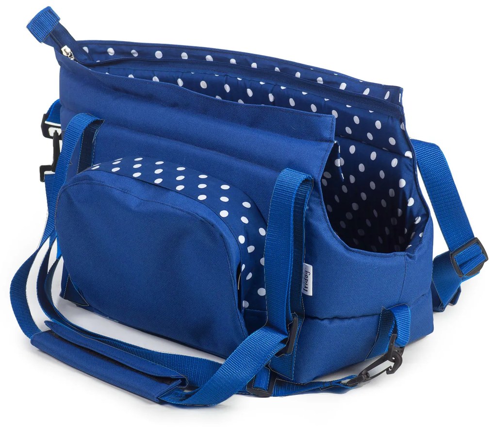 Cestovní taška pro psy, no. 30, modrá s puntíky - vel. 1