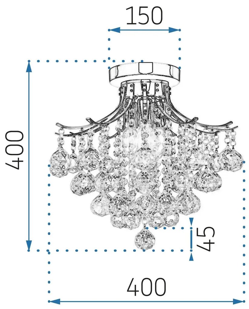 Toolight Křišťálové stropní svítidlo APP784-3C