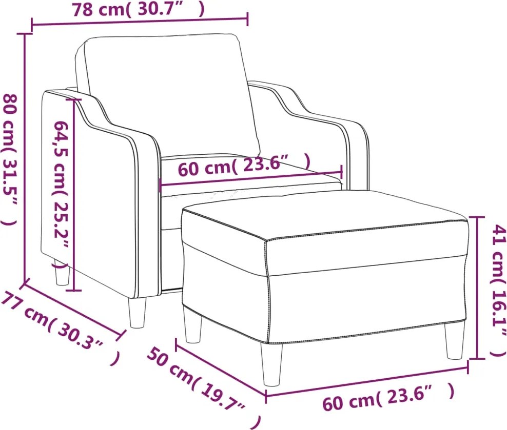 Křeslo s podnožkou světle žluté 60 cm textil 3201132