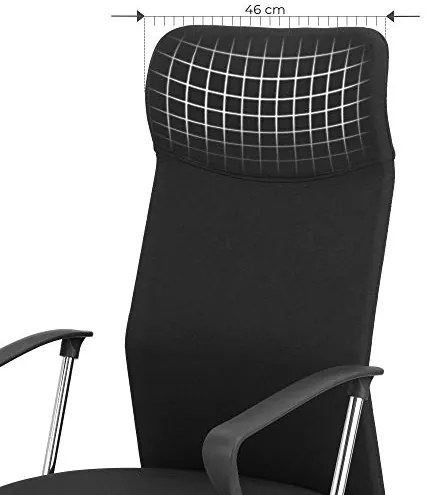 Songmics Ergonomická kancelářská židle, látková, černá OBN034B01