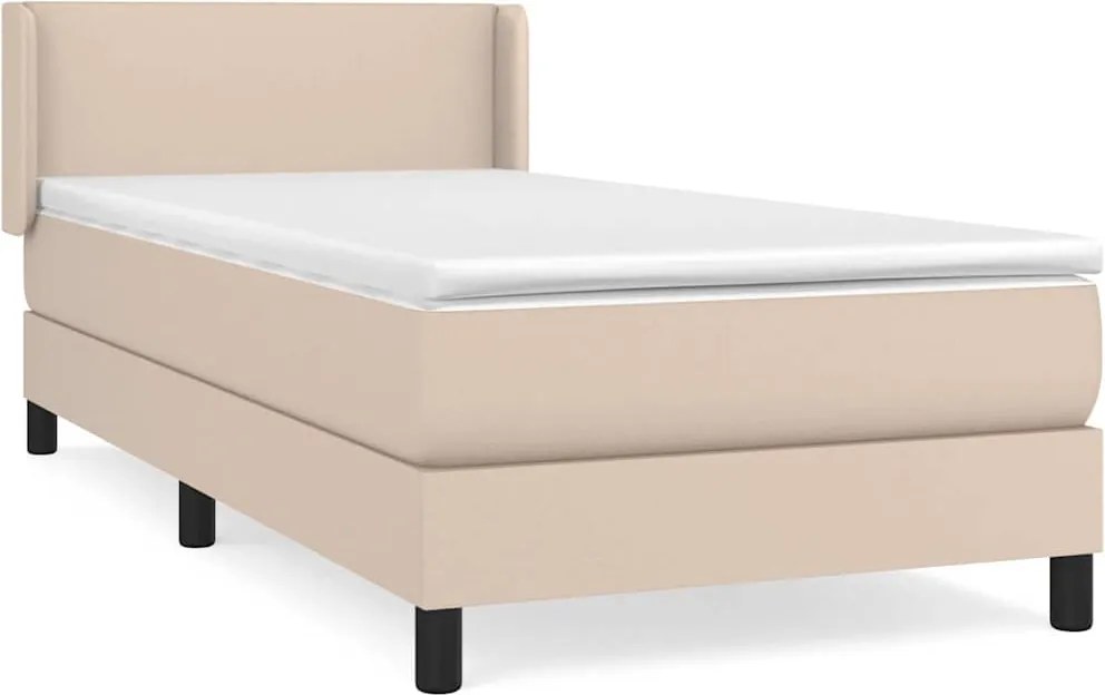 Box spring postel s matrací cappuccino 100x200 cm umělá kůže 3130648
