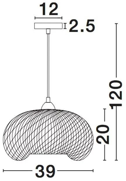 Nova Luce Závěsné svítidlo SCARLET Bambus černý PVC kabel E27 1x12W