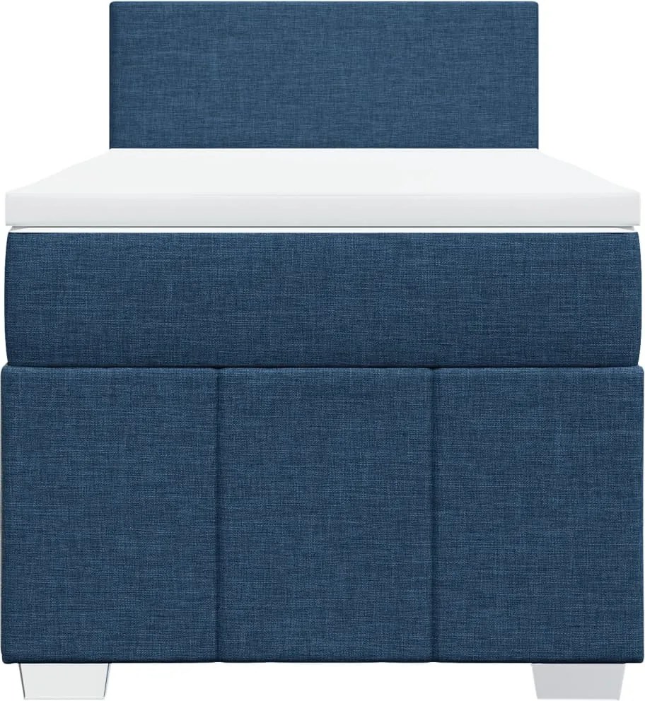 Box spring postel s matrací modrá 90x200 cm textil 3286950