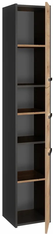 Koupelnová skříňka S33 Antracit + dub artisan