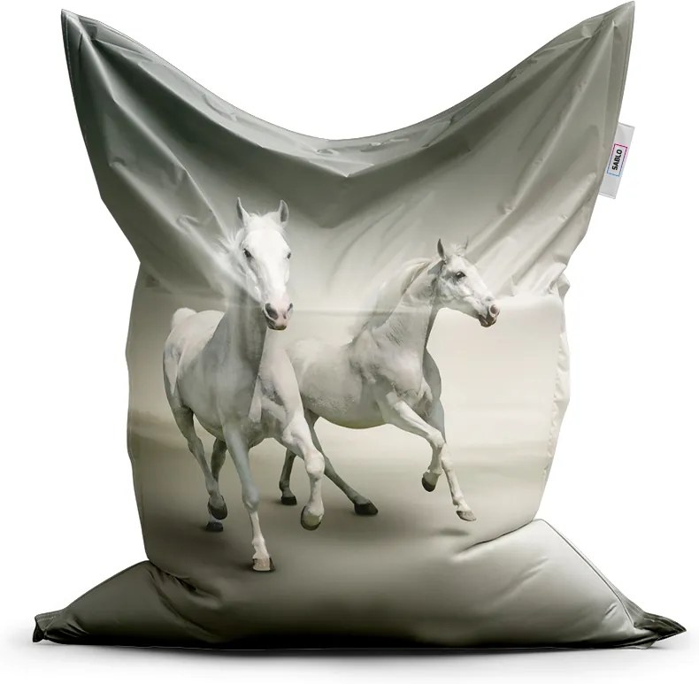 Sedací vak - Dva bílí koně 200x140 cm