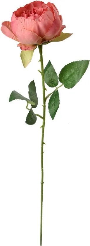 Dekorace růžová umělá květina růže - 8*8*62 cm