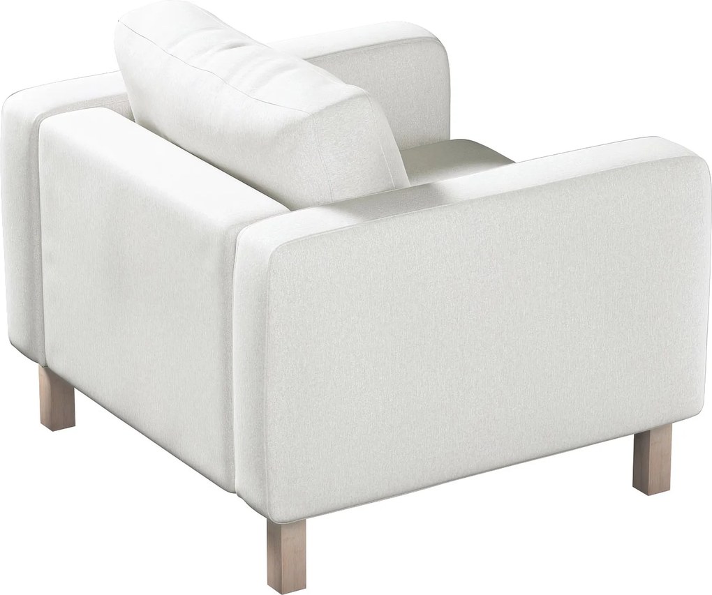 Potah na křeslo IKEA Karlstad, krátký barva krémová látka pletený vzor