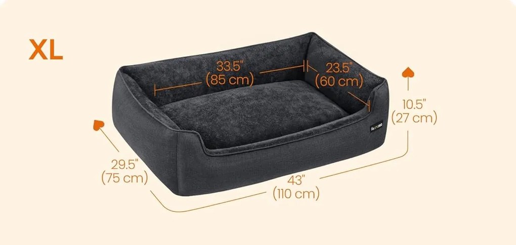 Pelíšek pro psy Alexis 110 cm šedý