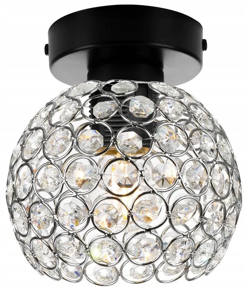 Stropní svítidlo Crystal, 1x stříbrné křišťálové stínítko, (výběr ze 2 barev konstrukce)