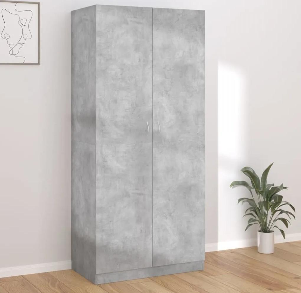 vidaXL Šatní skříň 90 x 52 x 200 cm dřevotříska [800636] Barva: Betonová šedá