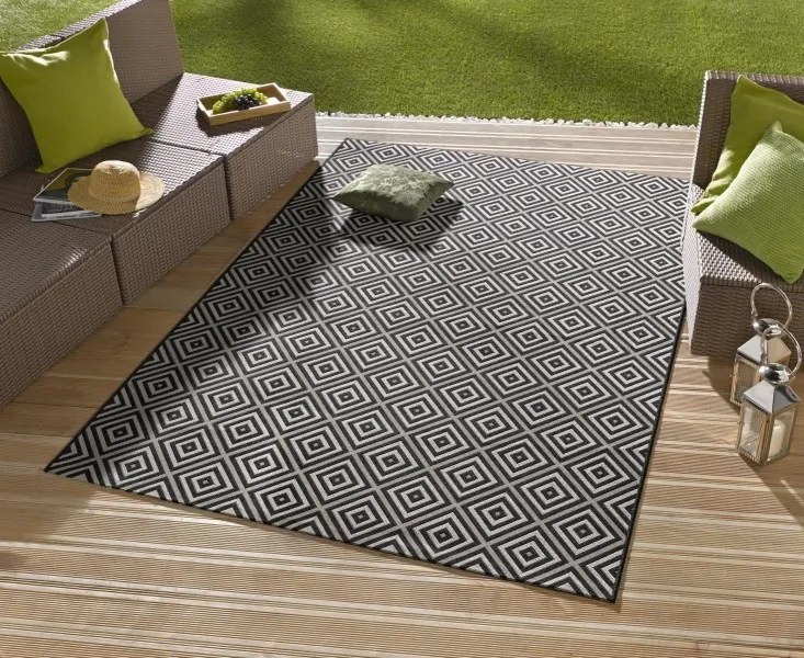 Hanse Home, Kusový koberec Meadow 102470 Black – na ven i na doma, 240x340, černobílá, chodba / předsíň