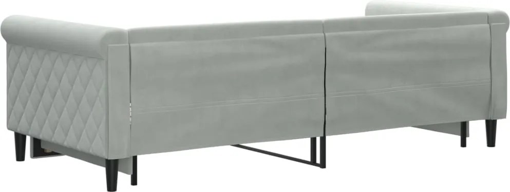 Válenda s přistýlkou světle šedá 90 x 200 cm samet 3197771