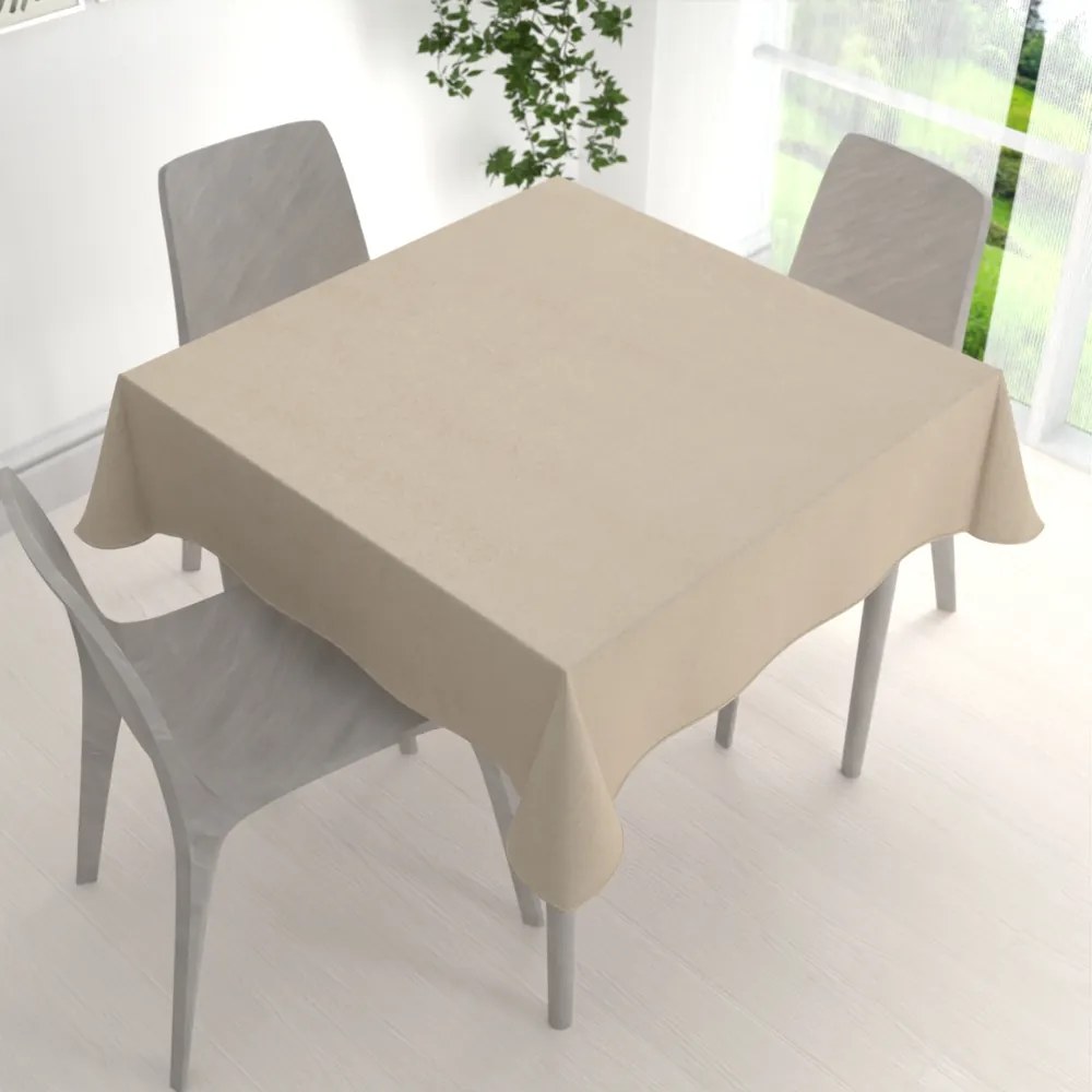 Biante Čtvercový ubrus/imitace broušené kůže Alcantara ALC-007 Krémově béžový 140x140 cm