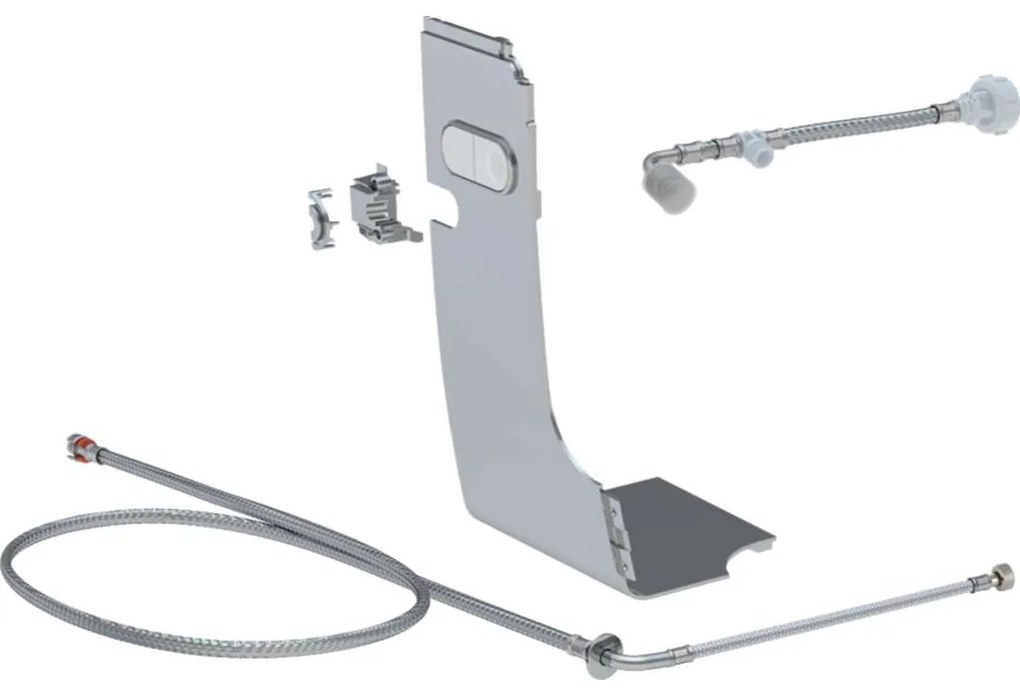 Geberit - Sada připojení vody pro splachovací nádržku Kappa 15 cm, pro AquaClean Mera, lesklý chrom 147.031.21.1