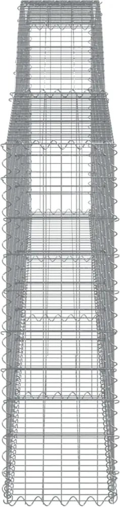 Klenutý gabionový koš 400 x 30 x 100/120 cm pozinkované železo 153525