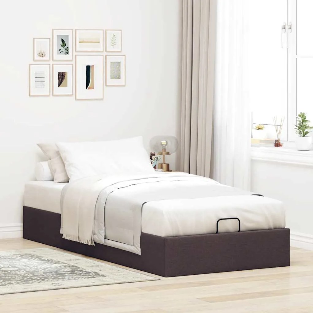 Osmanský rám postele bez matrací tmavě šedá 90x190 cm textil 3310843